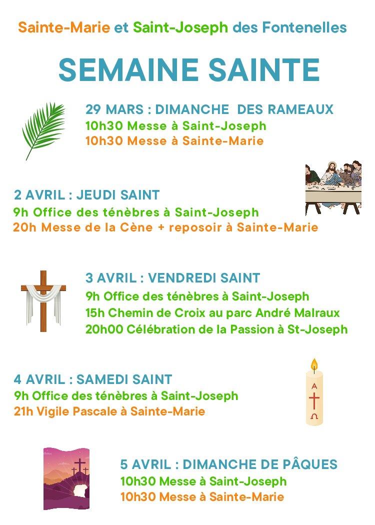 Calendrier Semaine Sainte - Paroisse des Fontenelles à Nanterre